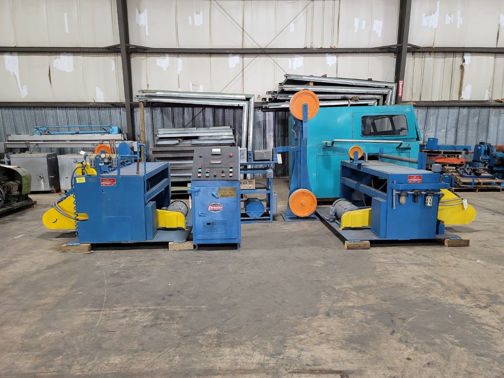 36" Entwistle Shaftless Rewind Line w/Driven Payoff, Dancer, Sparker